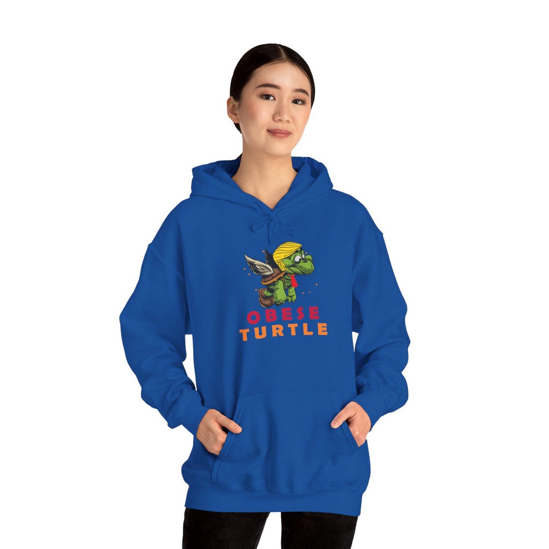Obese Turtle Hoodie | Cute Cartoon Turtle Illustration - Etsy