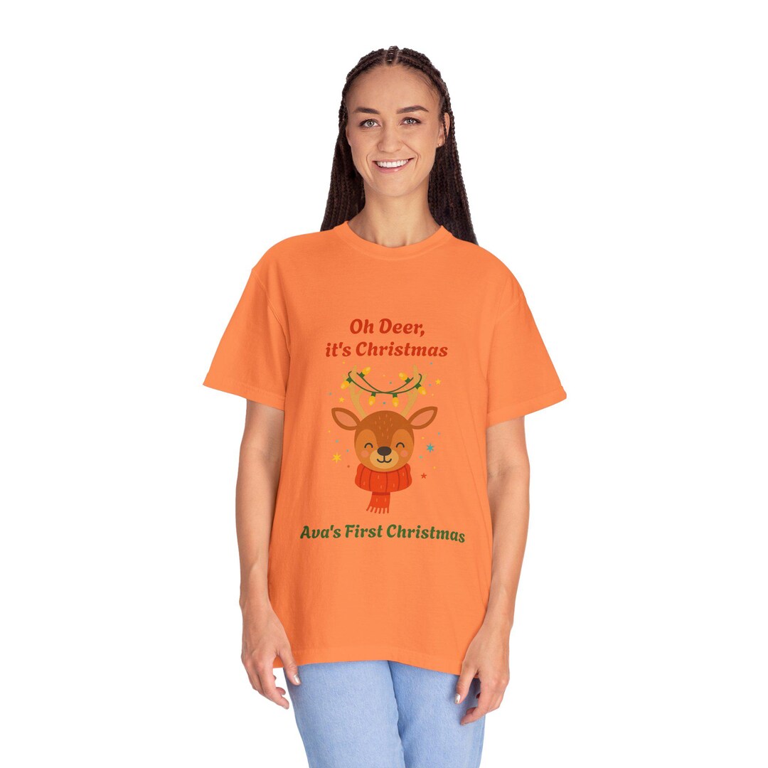 Oh Deer It's Christmas Reindeer Baby Shirt | T-shirt | First Christmas ...