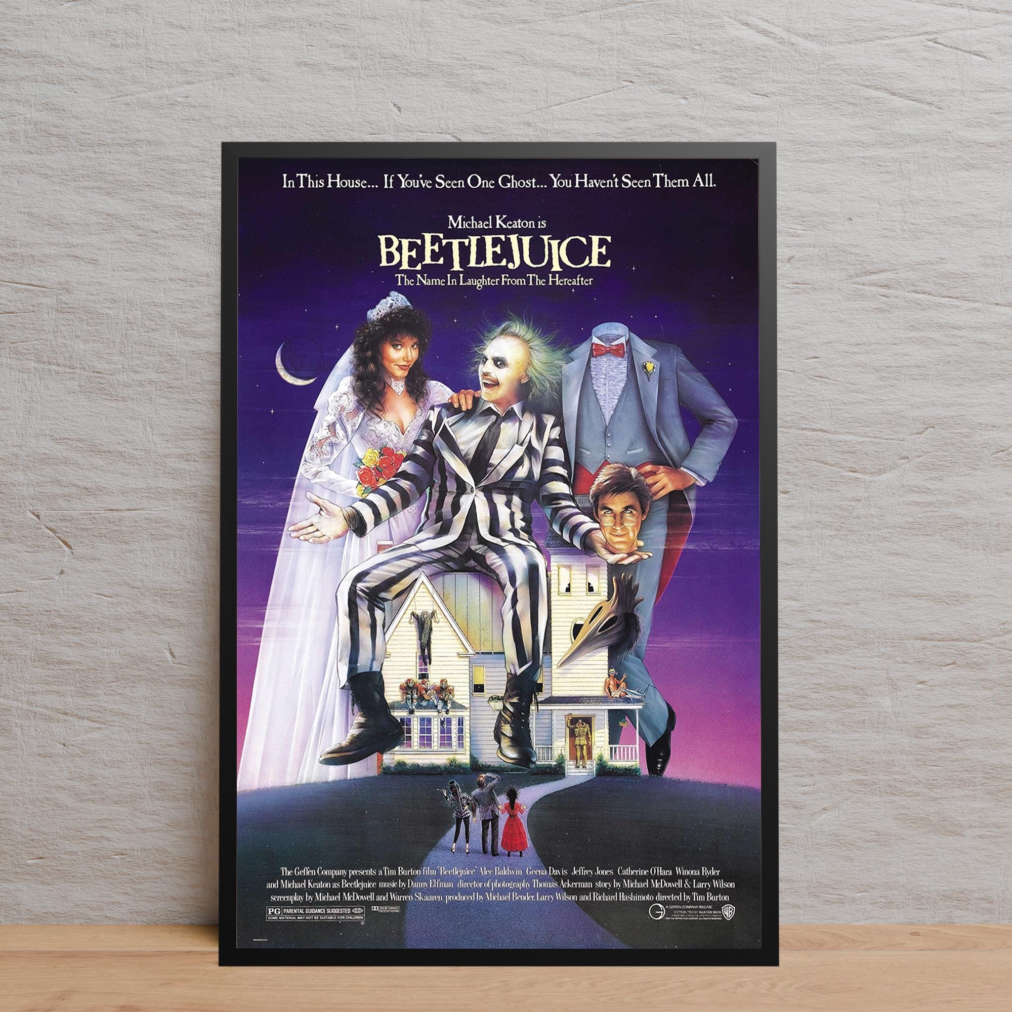 Beetlejuice Poster, Betelgeuse Wall Art, Horror Movie Poster, Rolled ...