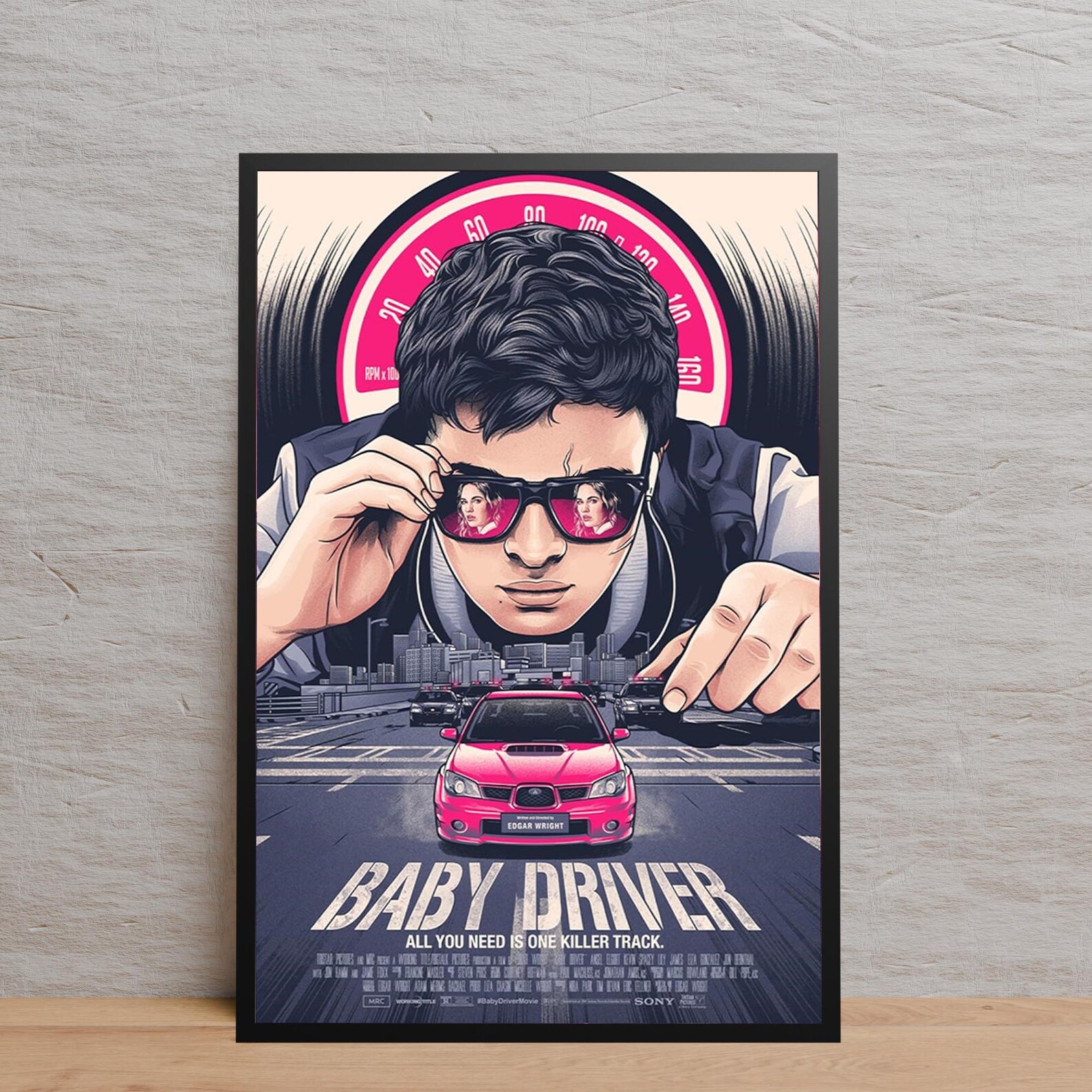 Baby Driver Poster, Ansel Elgort Wall Art, Rolled Canvas Print, Room ...