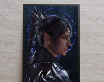 Baldur's Gate 3 Shadowheart Portrait Handmade Drawing Wall Art Decor ...
