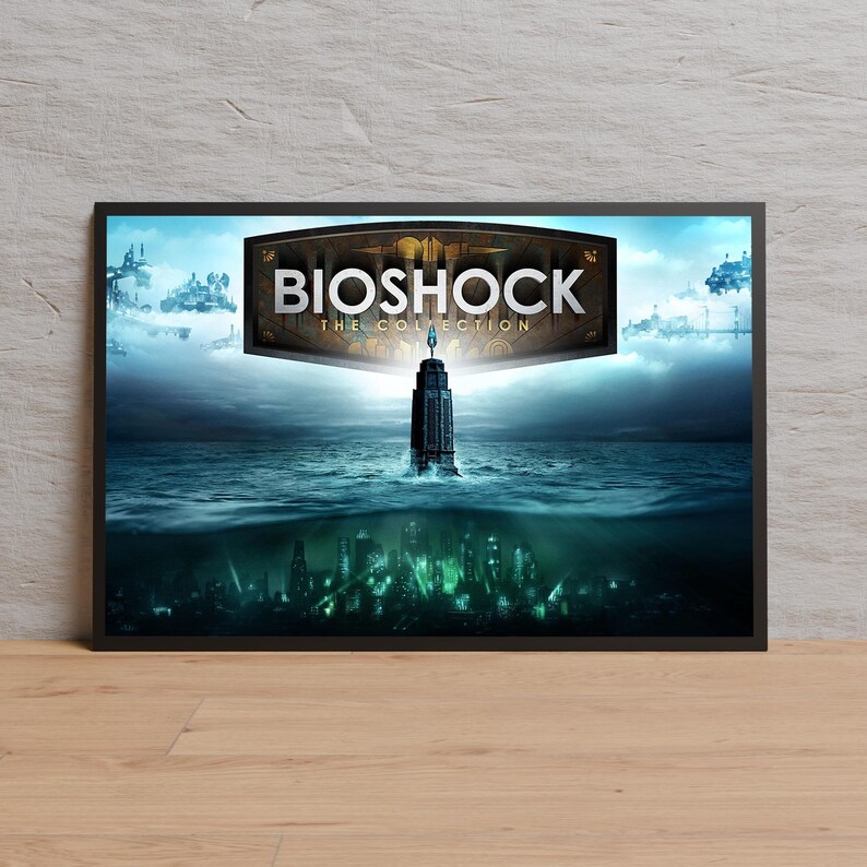 Bioshock Poster, Rapture & Columbia Wall Art, Rolled Canvas Print, Room ...