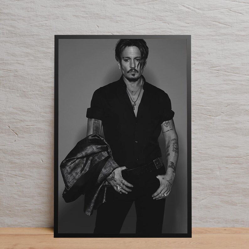 Johnny Depp Poster, Hollywood Actor Wall Art, Rolled Canvas Print, Room ...