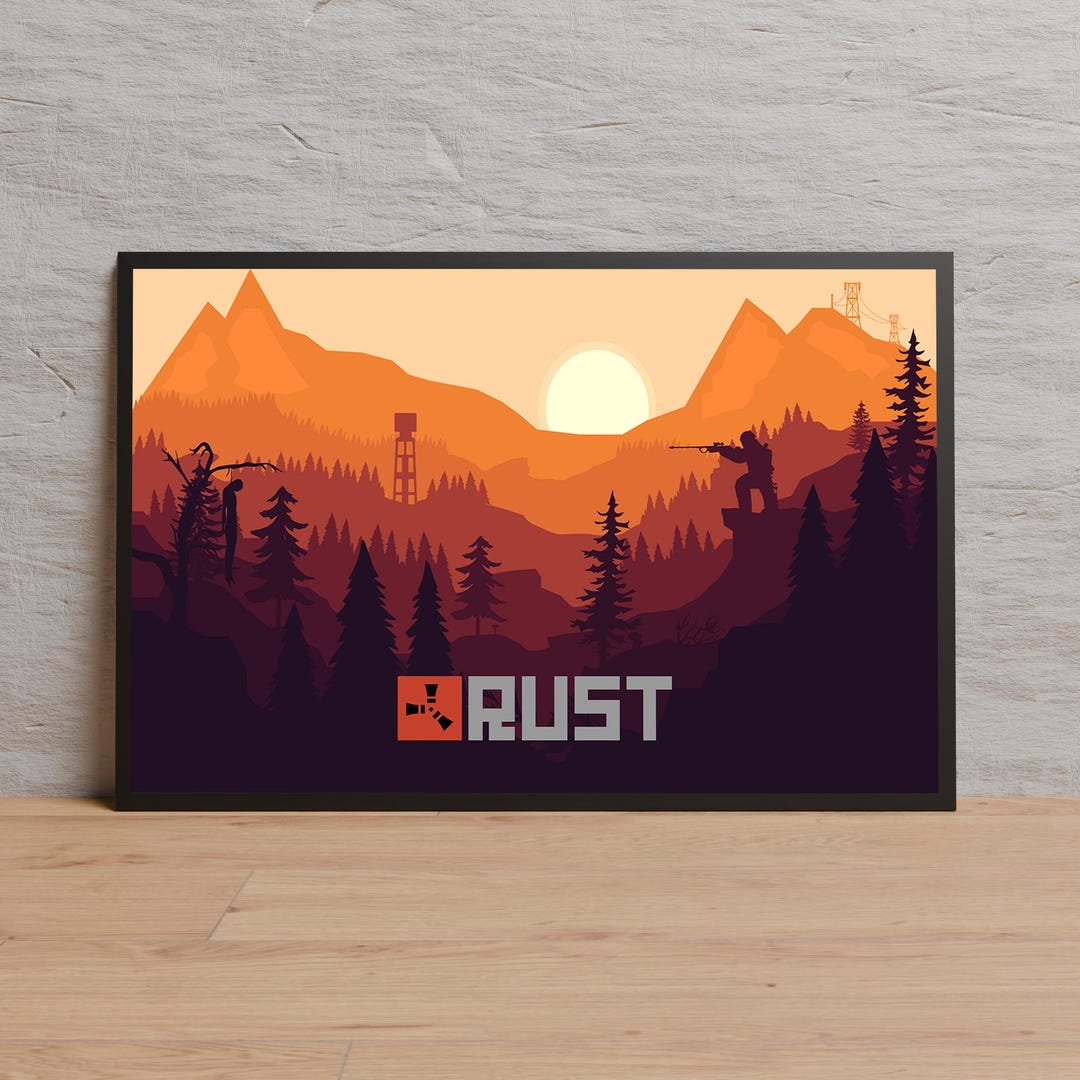 Rust Poster, Facepunch Wall Art, Rolled Canvas Print, Room Decor, Gamer ...