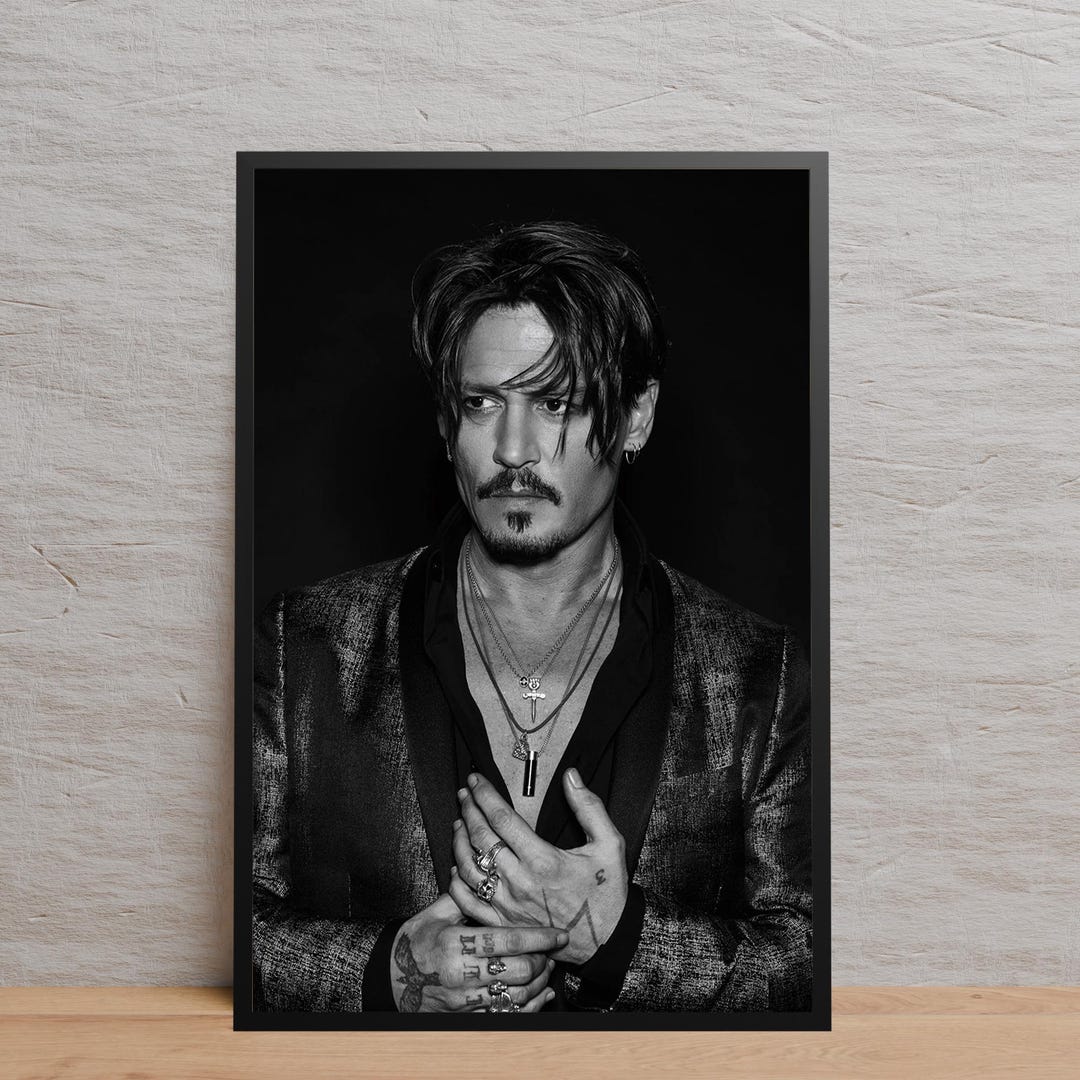 Johnny Depp Poster, Hollywood Actor Wall Art, Rolled Canvas Print, Room ...