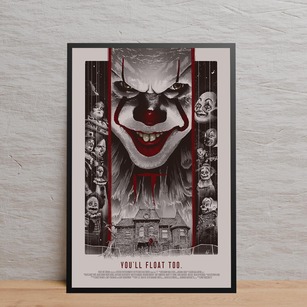 IT Poster, Pennywise Wall Art, IT Pennywise Poster, Rolled Canvas Print ...
