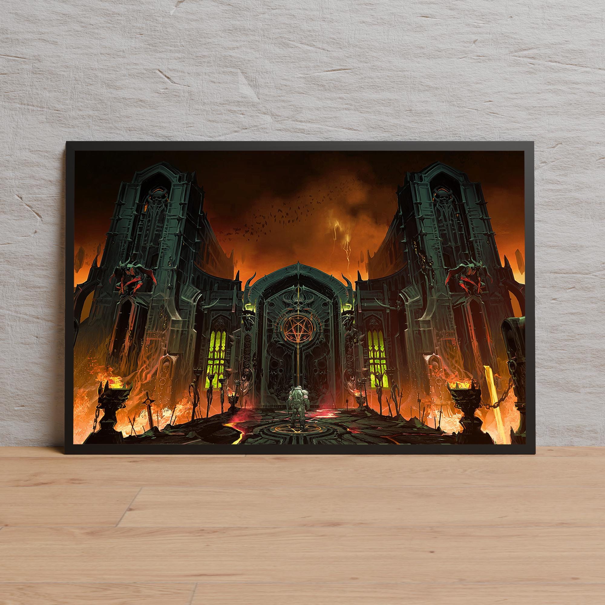 Doom Poster, Eternal Wall Art, Doom Slayer Poster Rolled Canvas Print ...