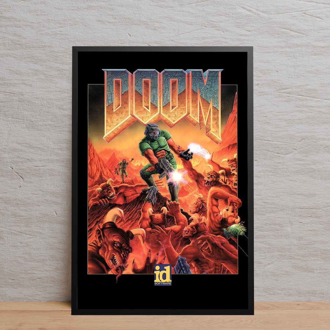 Doom Poster, Eternal Wall Art, Doom Slayer Poster Rolled Canvas Print ...