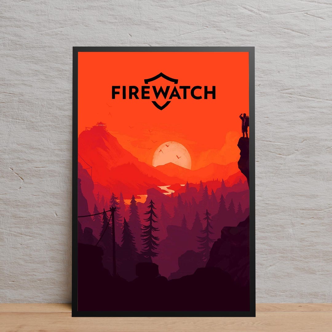 Firewatch Poster, Landscape Wall Art, Adventure Game Poster, Rolled ...
