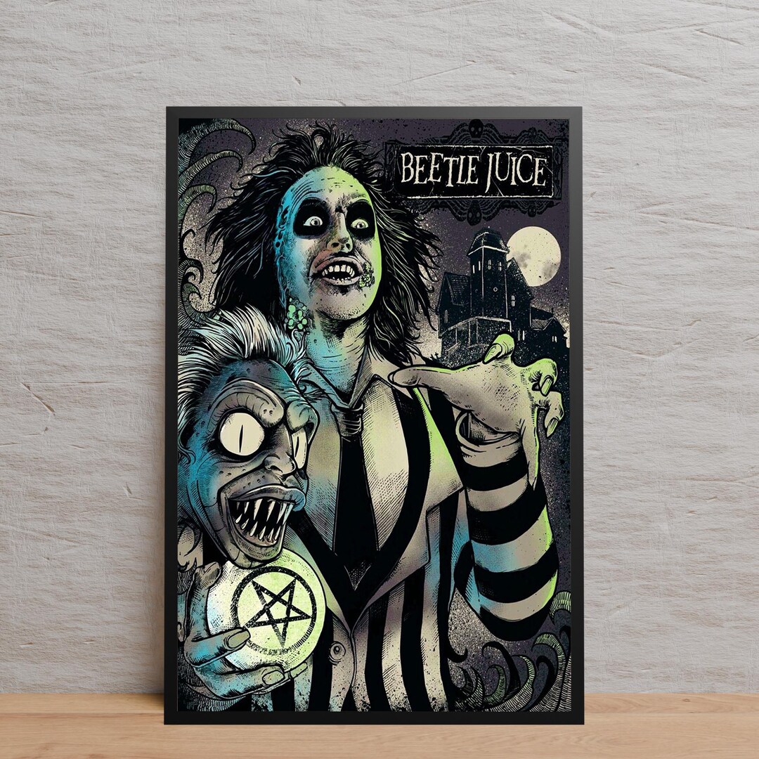 Beetlejuice Poster, Betelgeuse Wall Art, Horror Movie Poster, Rolled ...