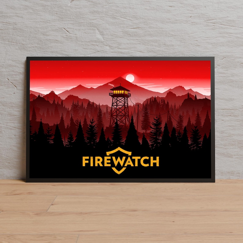 Firewatch Poster, Landscape Wall Art, Adventure Game Poster, Rolled ...