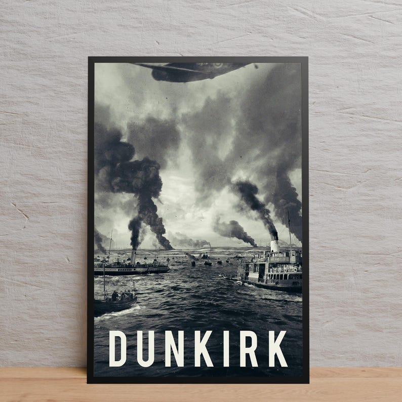 Dunkirk Poster, War Movie Wall Art, World War II Poster, Rolled Canvas Print, Room Decor, Wall ...