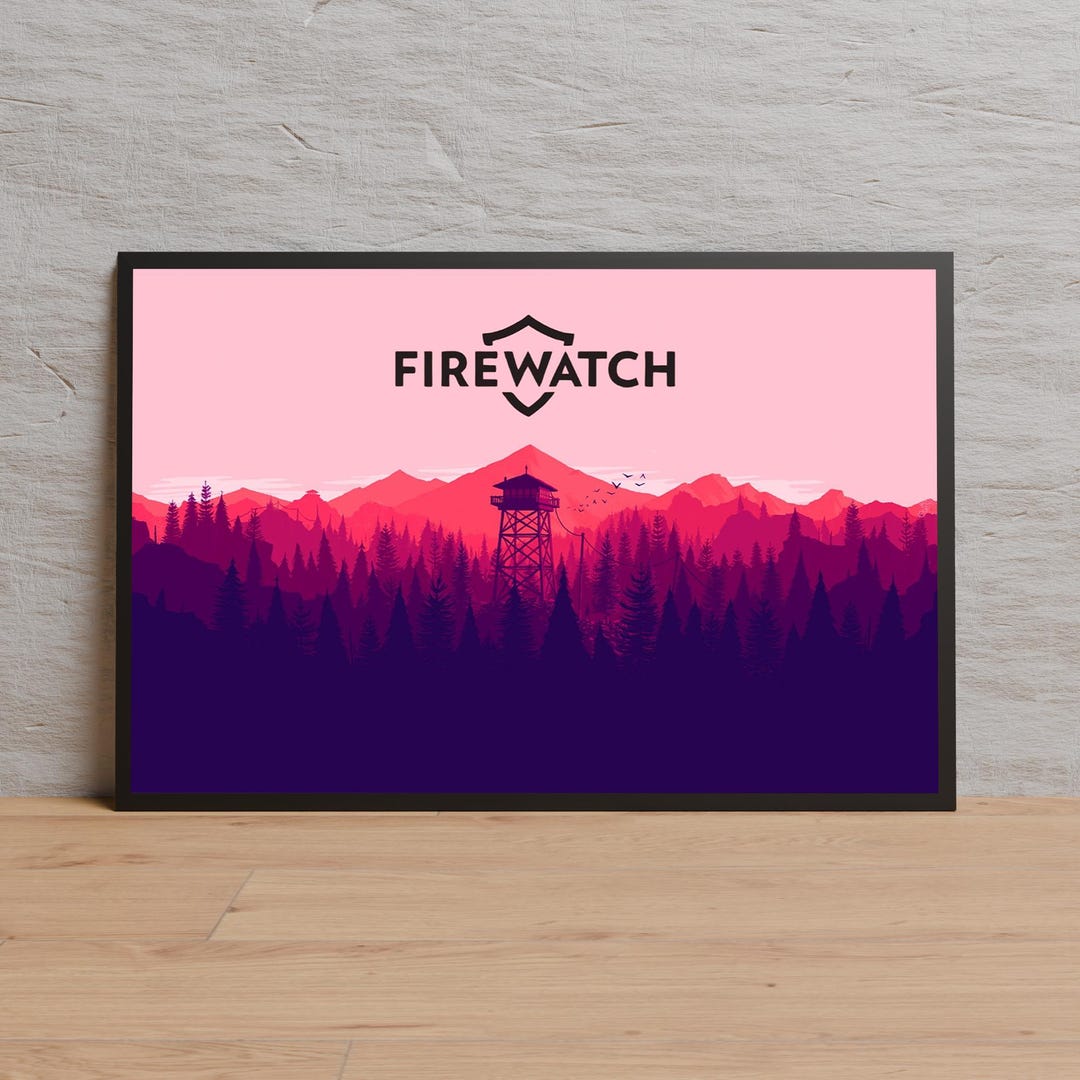 Firewatch Poster, Landscape Wall Art, Adventure Game Poster, Rolled ...