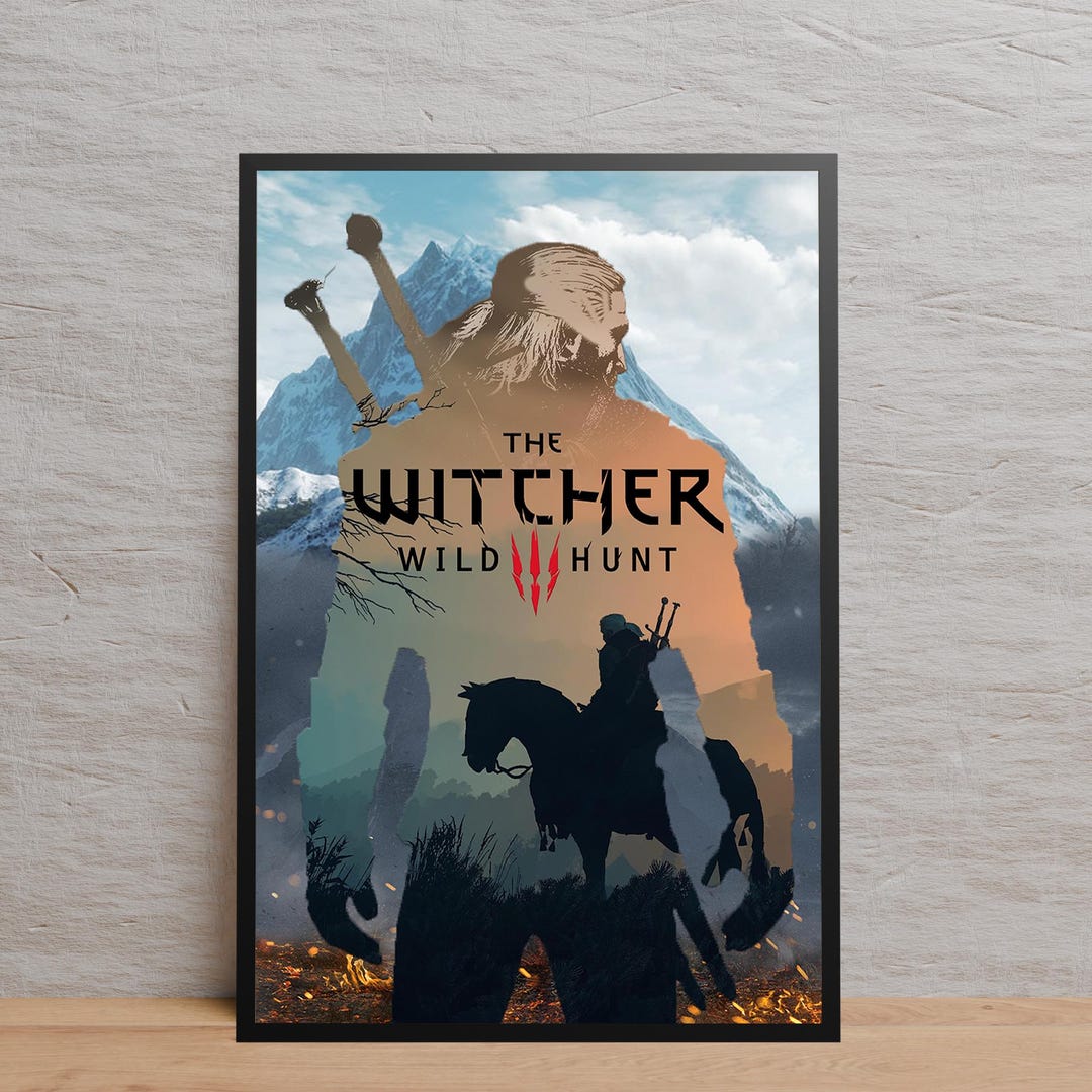 Witcher 3 Poster, Wild Hunt Wall Art, Rolled Canvas Print, Room Decor ...