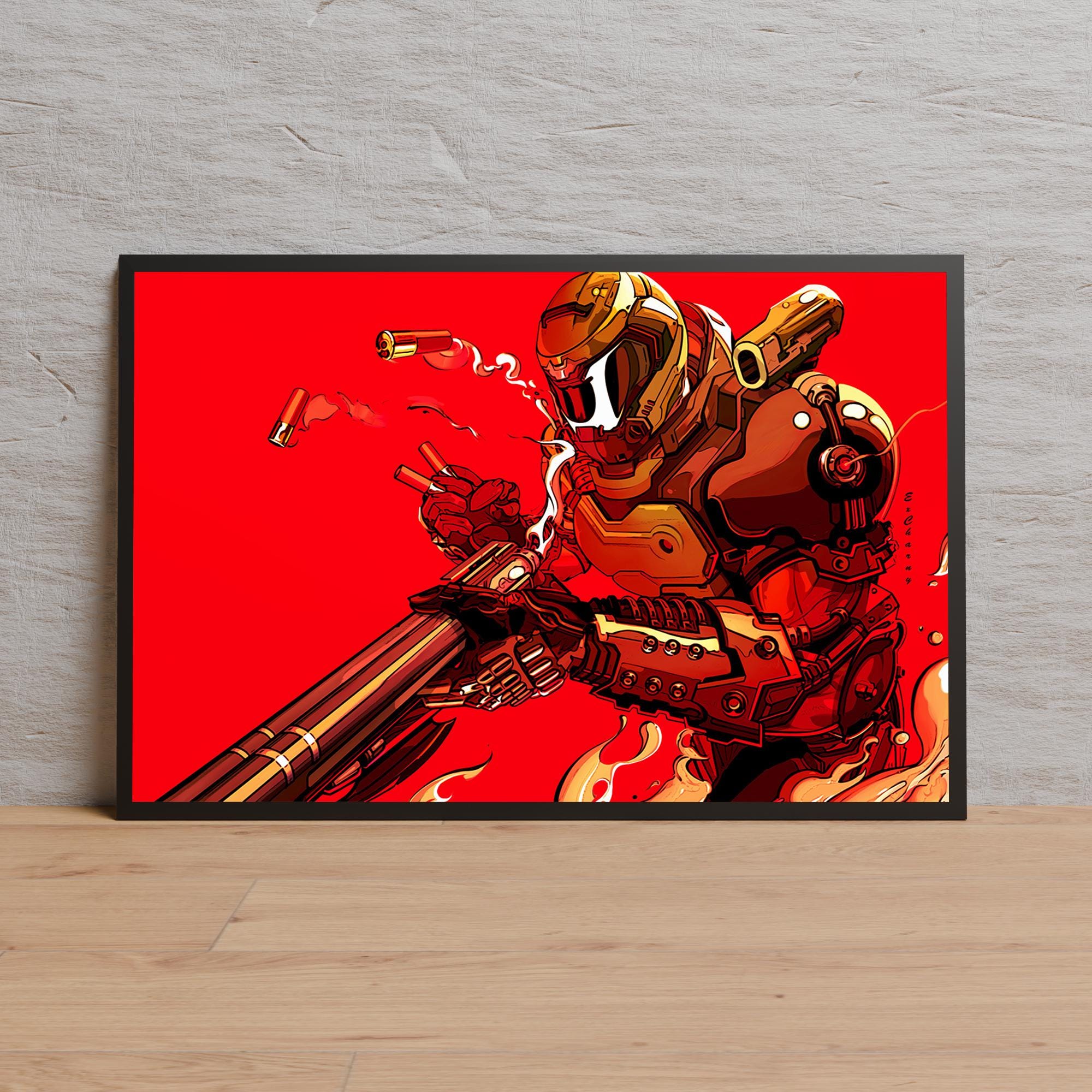 Doom Poster, Eternal Wall Art, Doom Slayer Poster Rolled Canvas Print ...