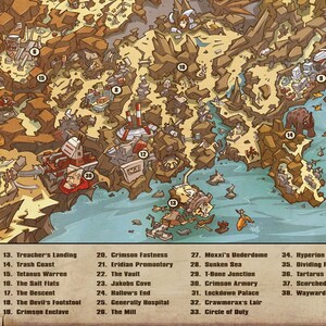 Borderlands Map, Pandora Wall Art, Borderlands Game Poster Rolled ...