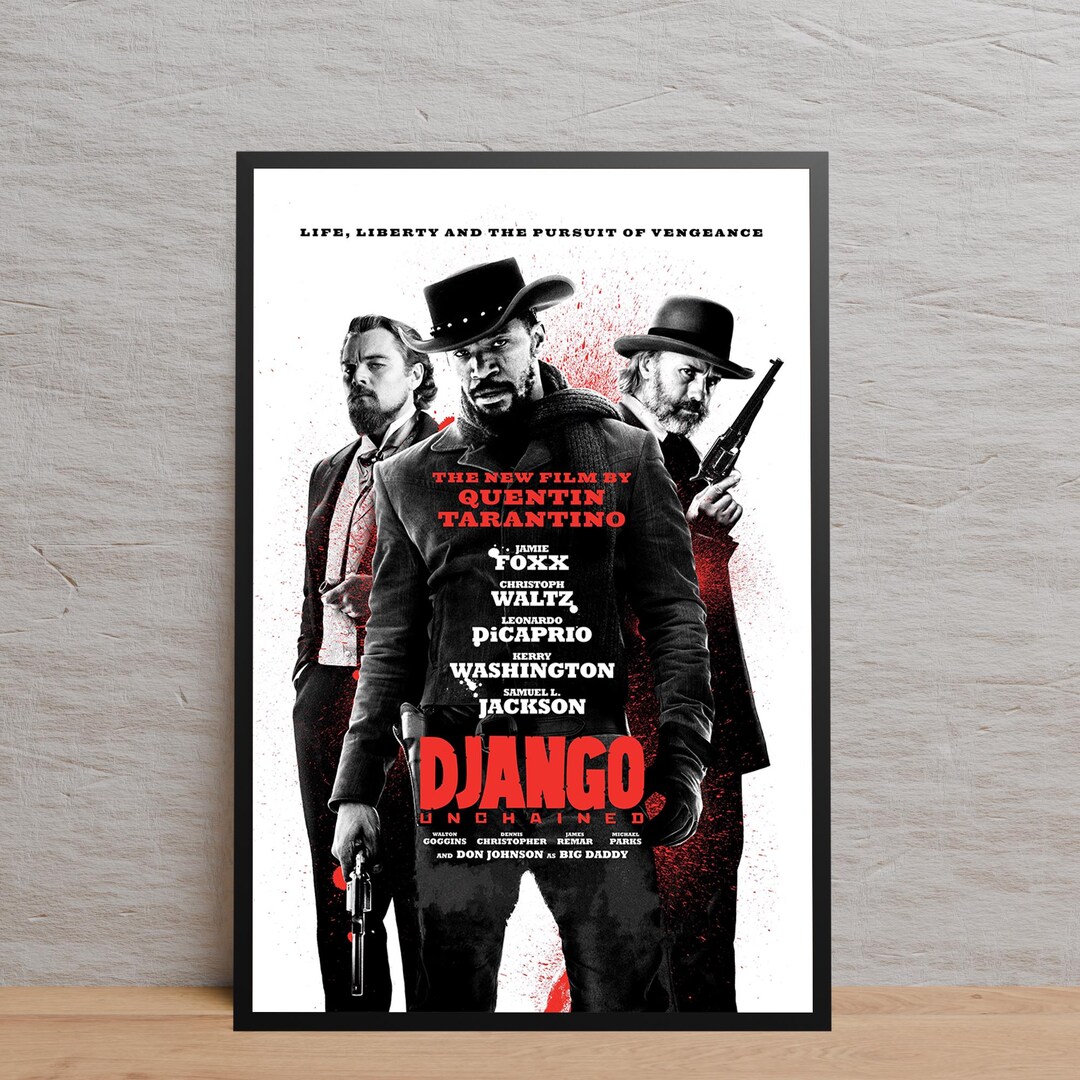 Django Unchained Poster, Tarantino Movie Wall Art, Rolled Canvas Print, Room Decor, Wall Decor ...