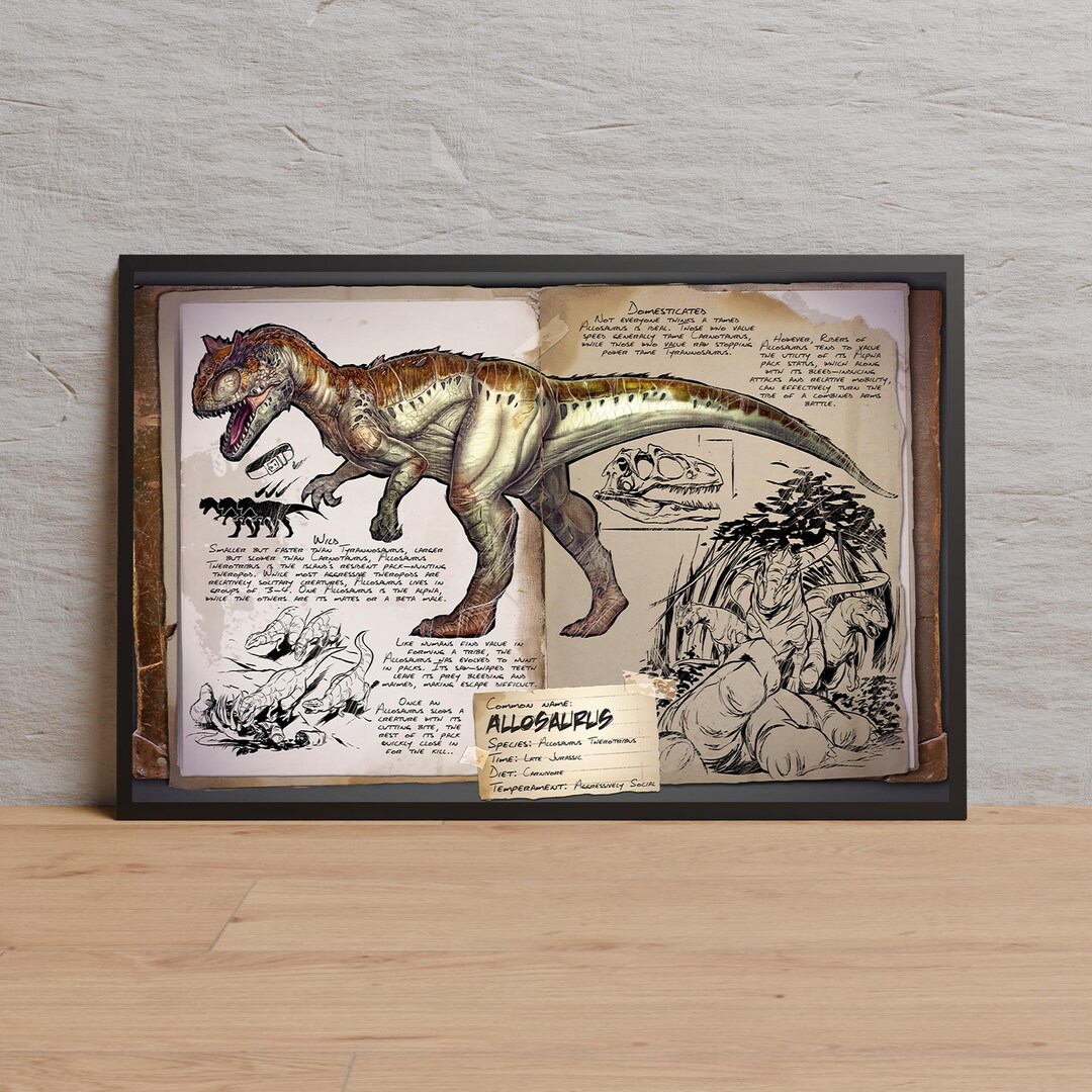 ARK Survival Evolved Poster, Dossiers Wall Art, Ark Book Poster Rolled ...