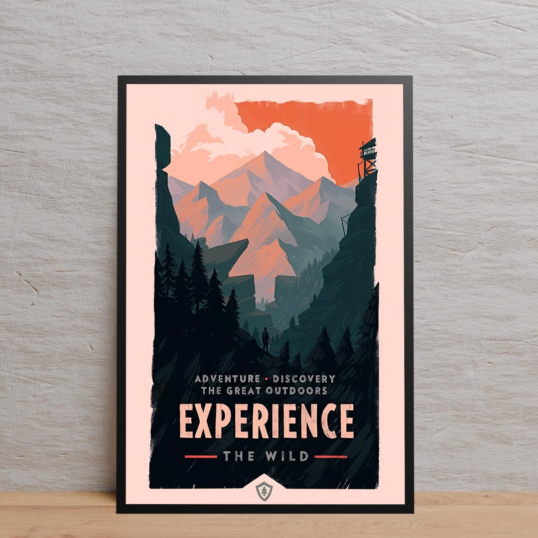 Firewatch Poster, Landscape Wall Art, Adventure Game Poster, Rolled ...