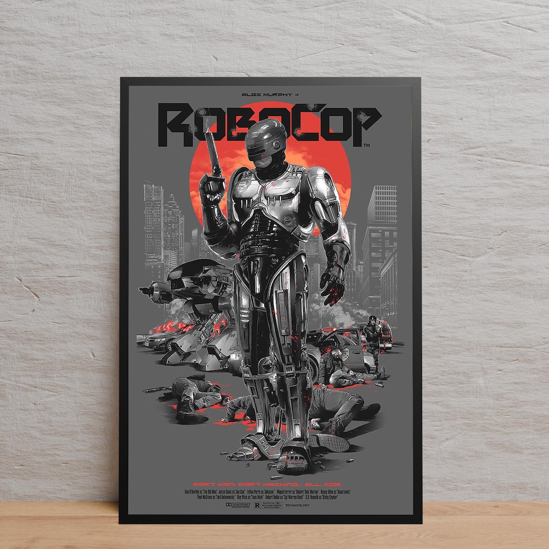 Robocop Poster, Movie Wall Art, Film Poster, Rolled Canvas Print, Room ...