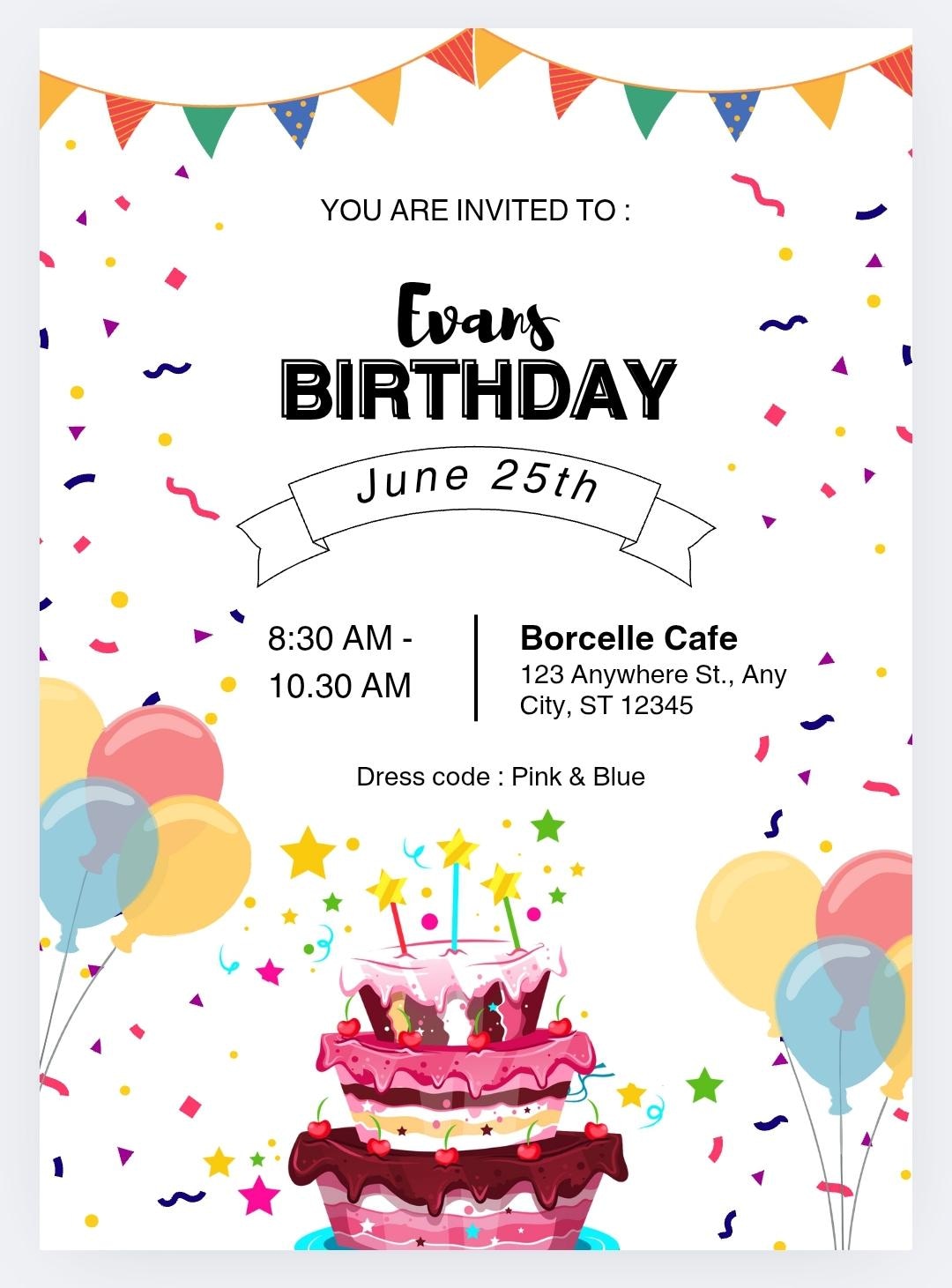 Colourful Birthday Invitation - Etsy