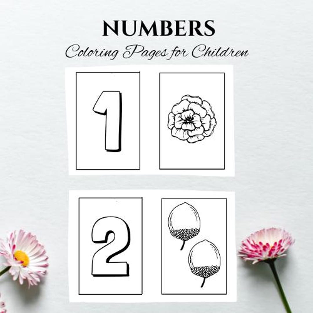 Numbers and Counting, Coloring Pages for Kids, Preschool Learning Tools ...