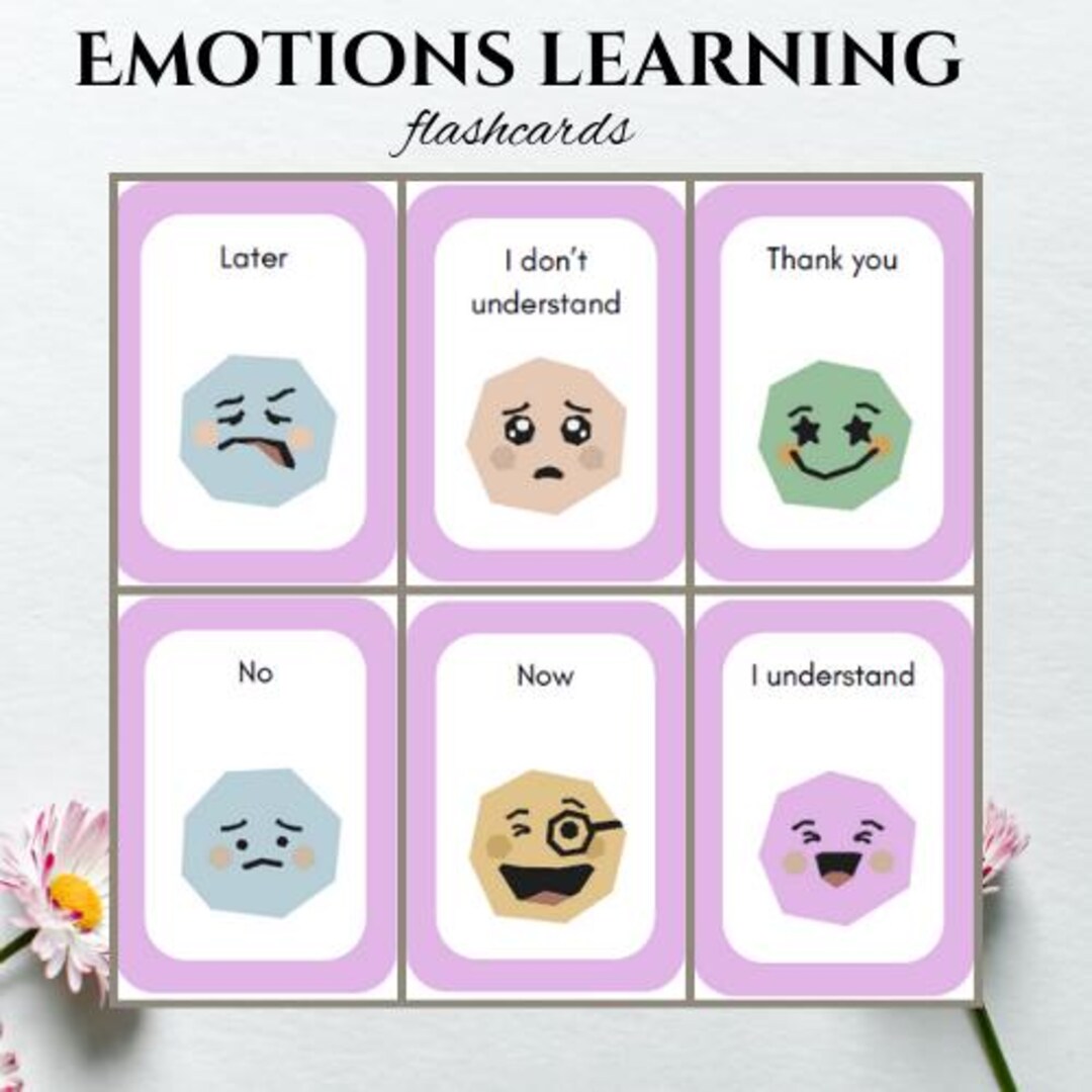 Emotions and Communications Flashcards, Flashcards for Kids, Learn to ...