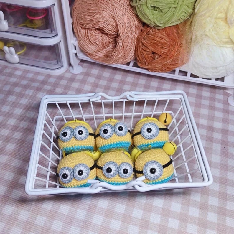 Handmade Crochet Cute Cartoon Character Keychain With Bell Handmade ...