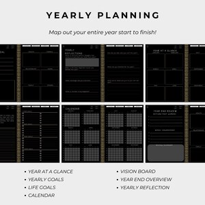 Undated Dark Mode All in One Digital Planner (ebony Black) - Etsy