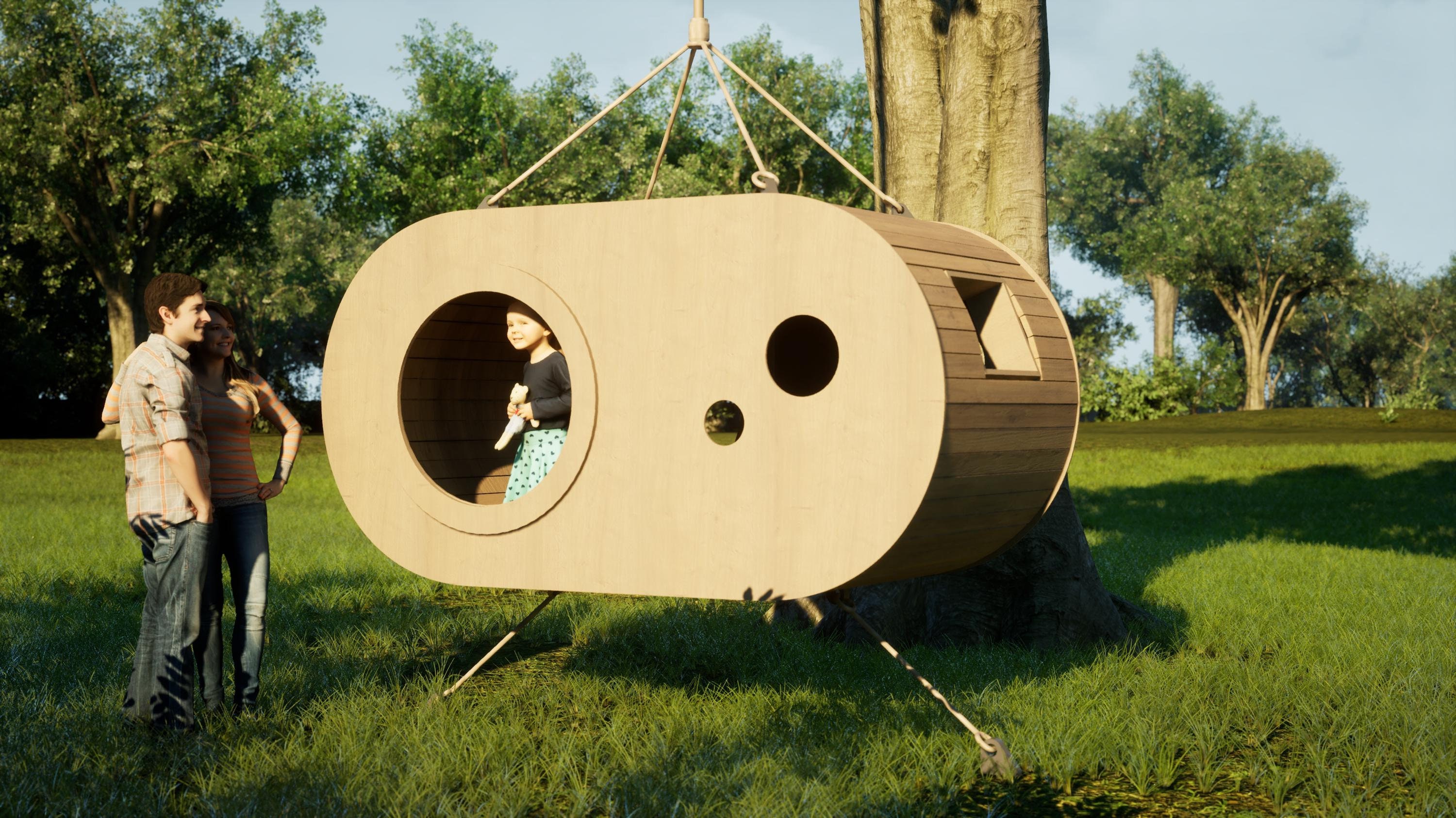 Overhanging Hut. Round Wooden Hut Diy - Etsy