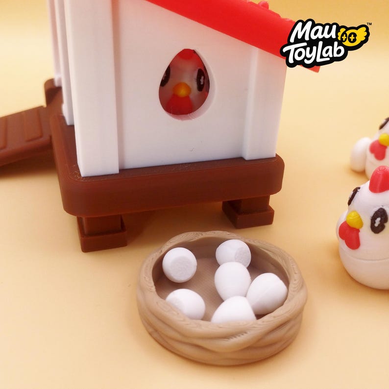 Flexi Chickens With Coop Playset | STL Files for 3D Printing - Etsy UK
