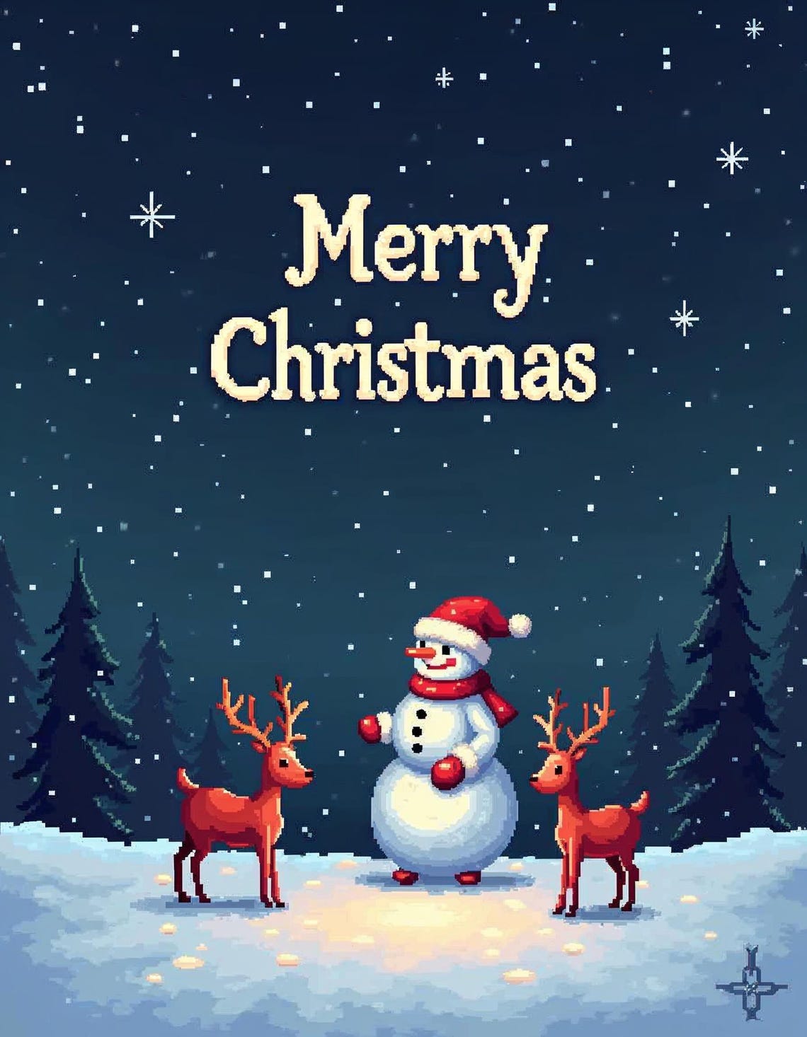 Snowman and Reindeer Christmas Card - Etsy