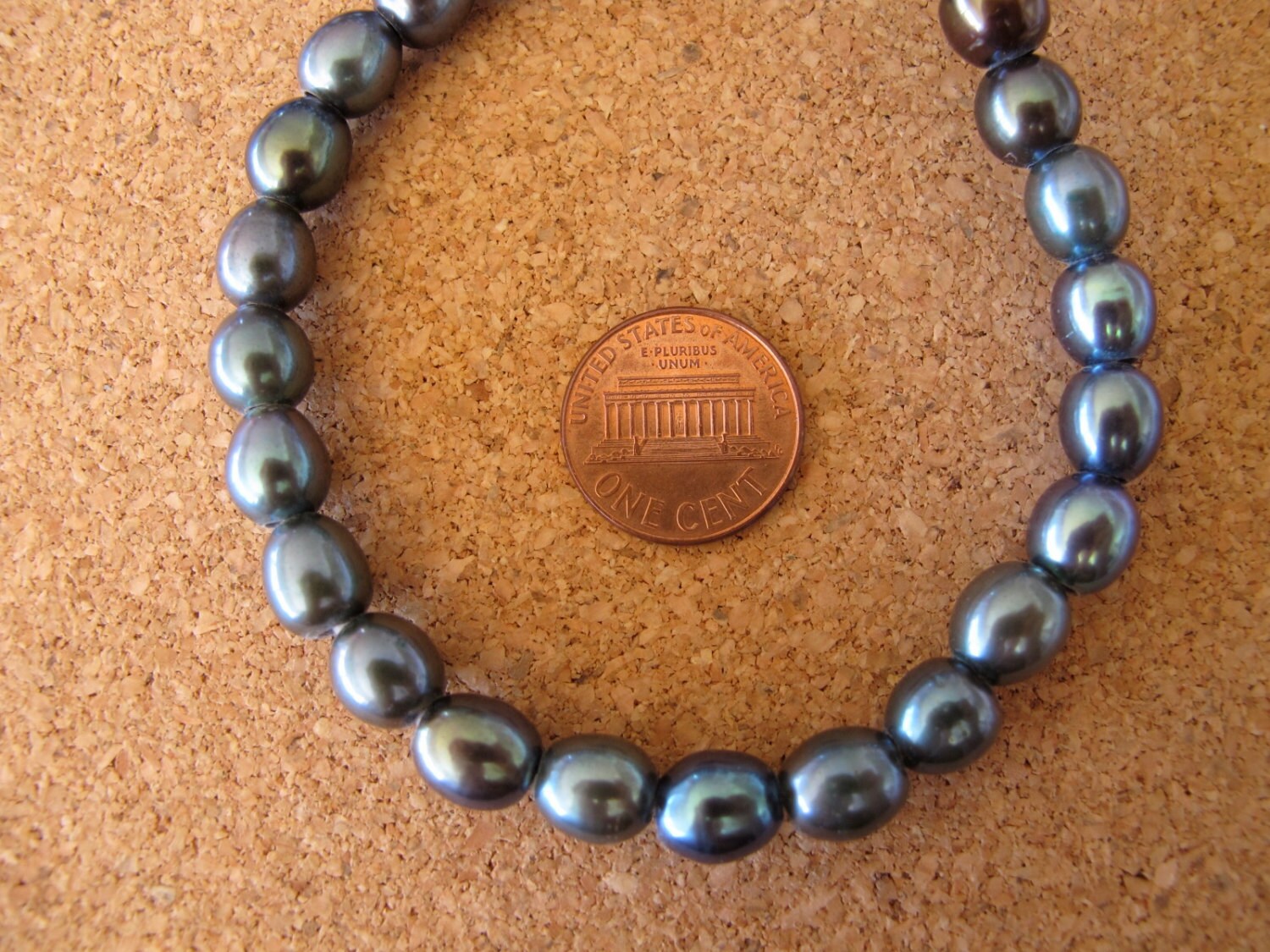 Large Hole Rice Pearls Dark Teal Peacock 8x9mm approx | Etsy