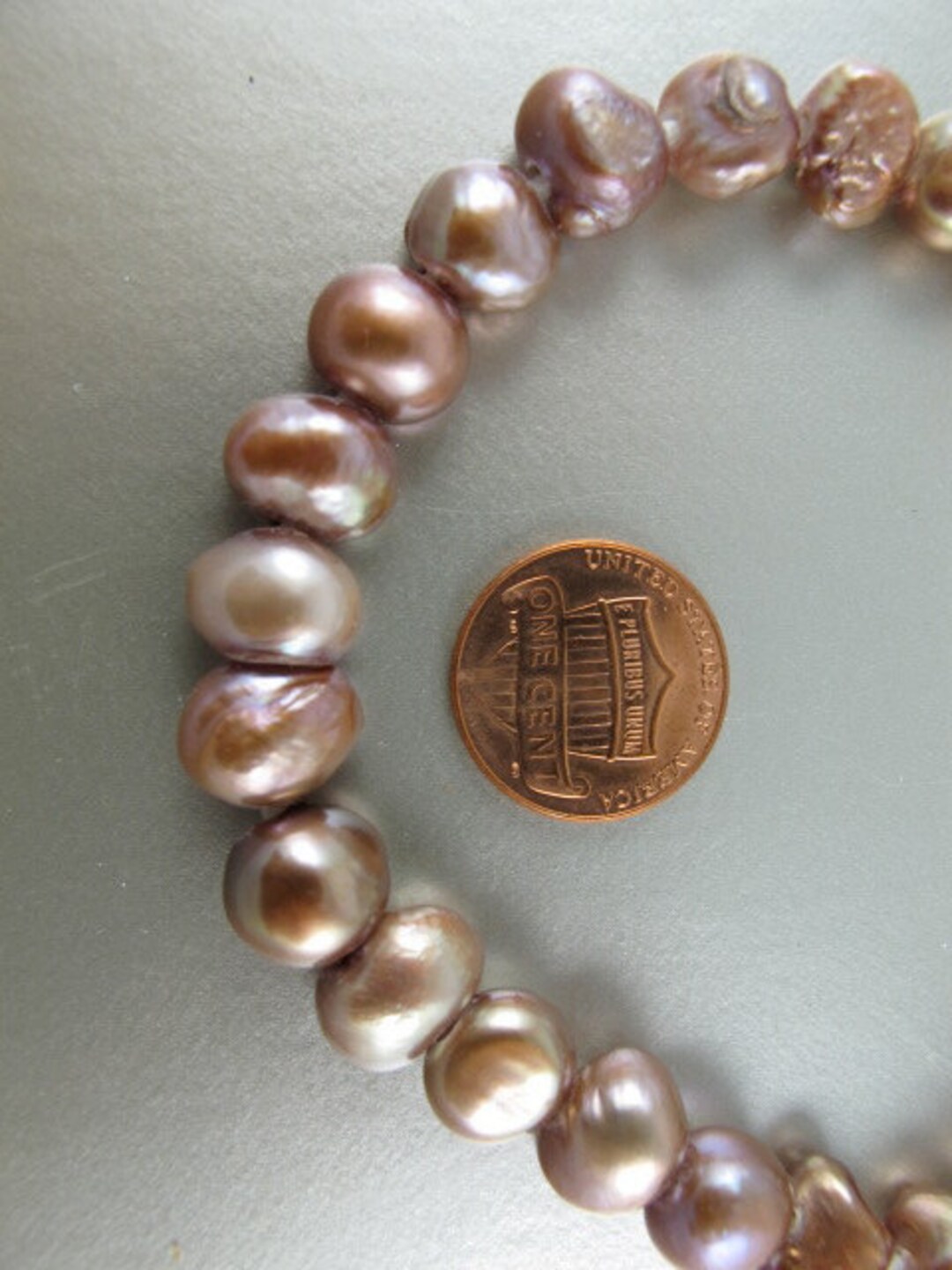 Baroque Button Pearls LARGE HOLE, Latte Rose, 9 Mm, 2.5mm Hole,12 Loose ...