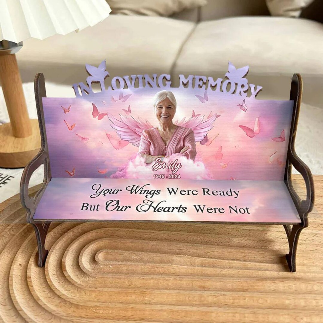 In Loving Memory Personalized Memorial Mini Wooden Bench, Lost of Mom ...