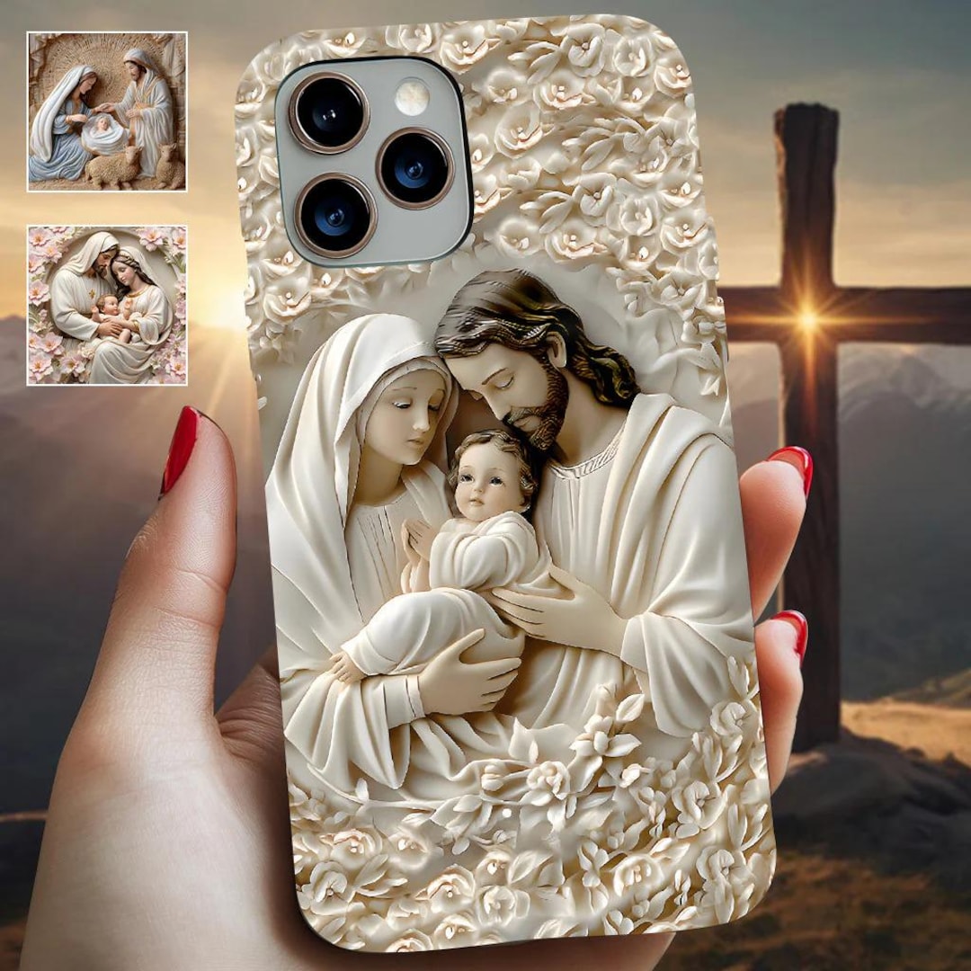 The Holy Family Personalized Christian Phone Case, Virgin Maria Jesus ...