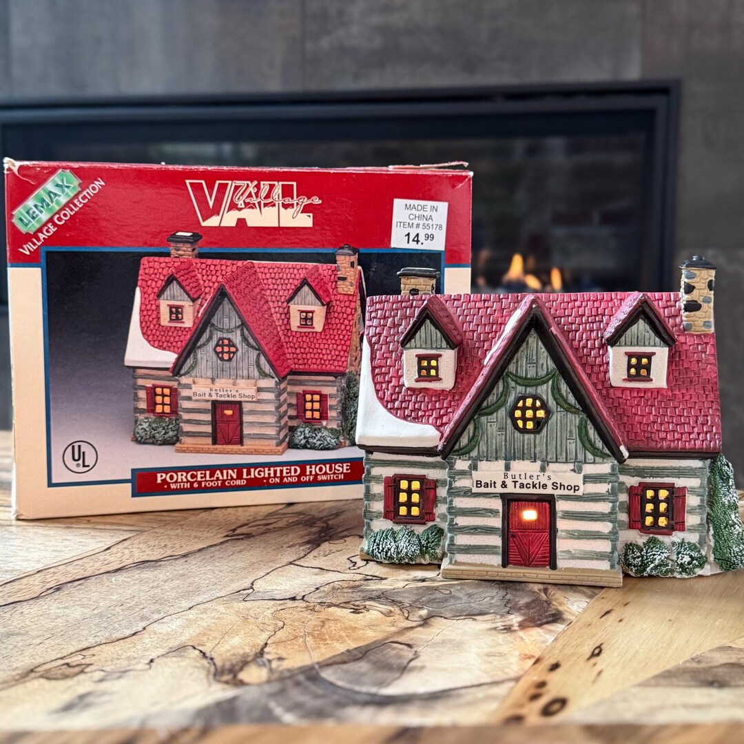 1995 Vintage Lemax Vail Village Butler's Bait & Tackle Shop Porcelain ...