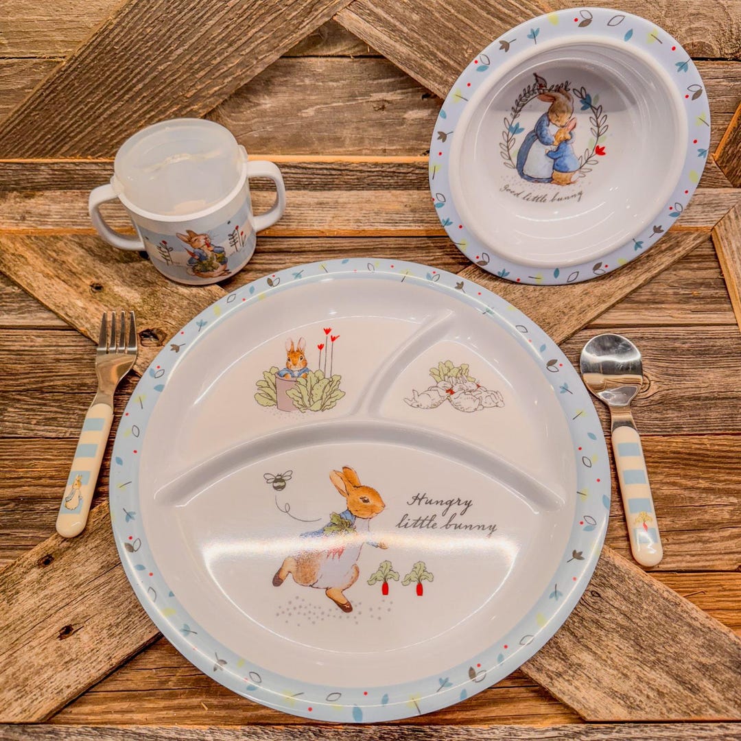 New in Box-beatrix Potter Peter Rabbit Kids Melamine Dinnerware Set of ...