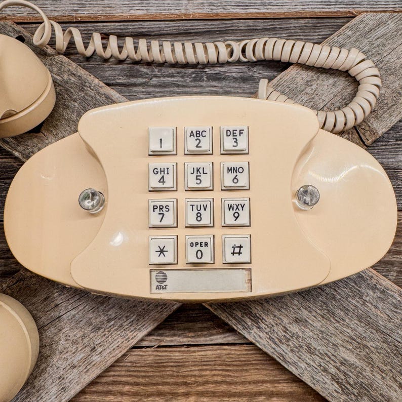 1984 Princess Beige Touchtone Single Line Corded Phone, Western ...