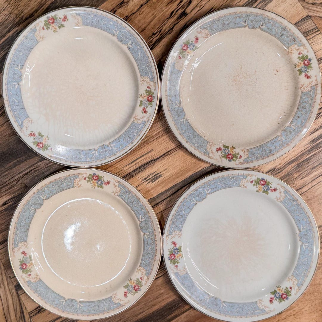 1939 Edwin Knowles-blue Dawn Collection,semi-vitreous-salad Plates-7.5 ...