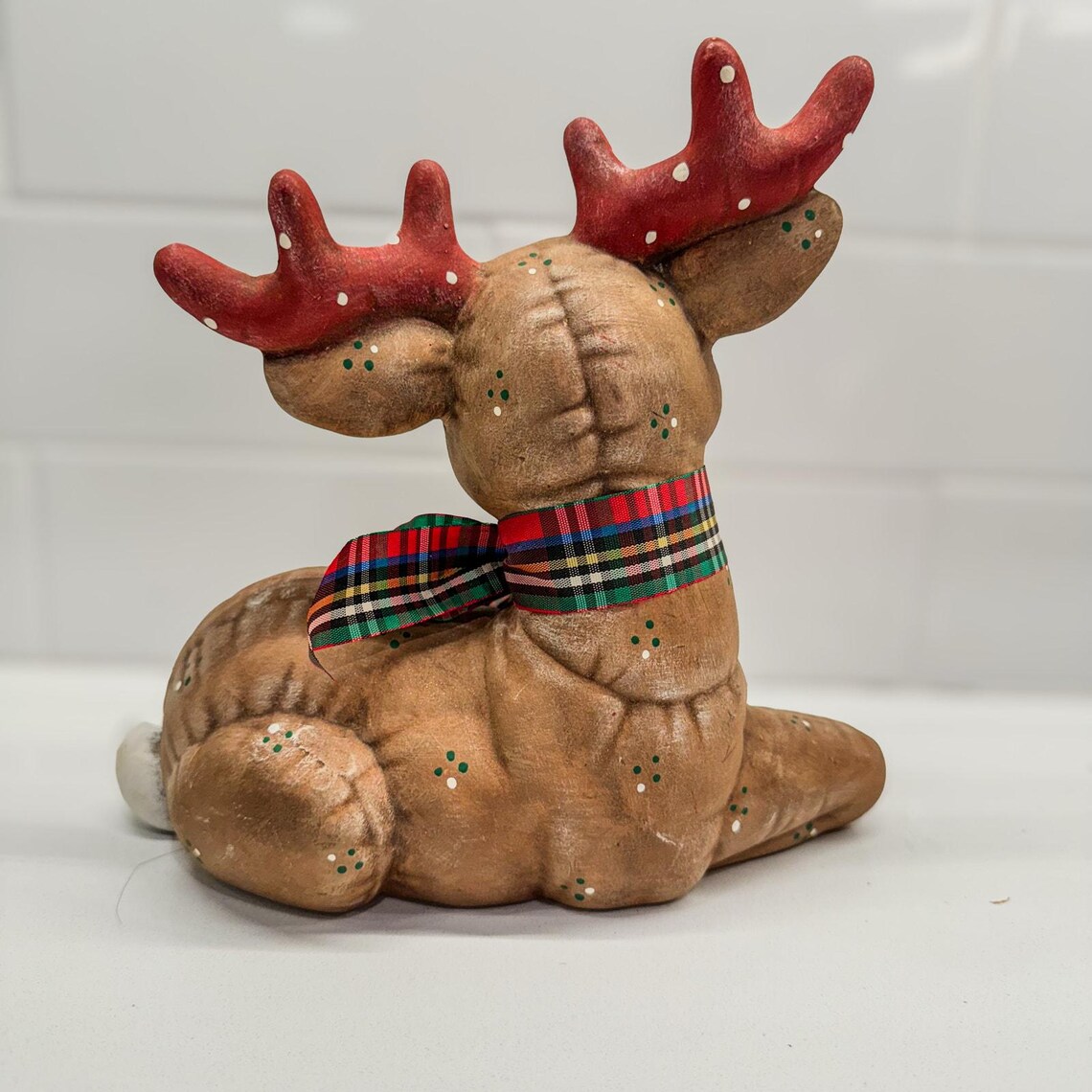 1980's Vintage Kimple Quilted Ceramic Mold Christmas Reindeer Figurines ...