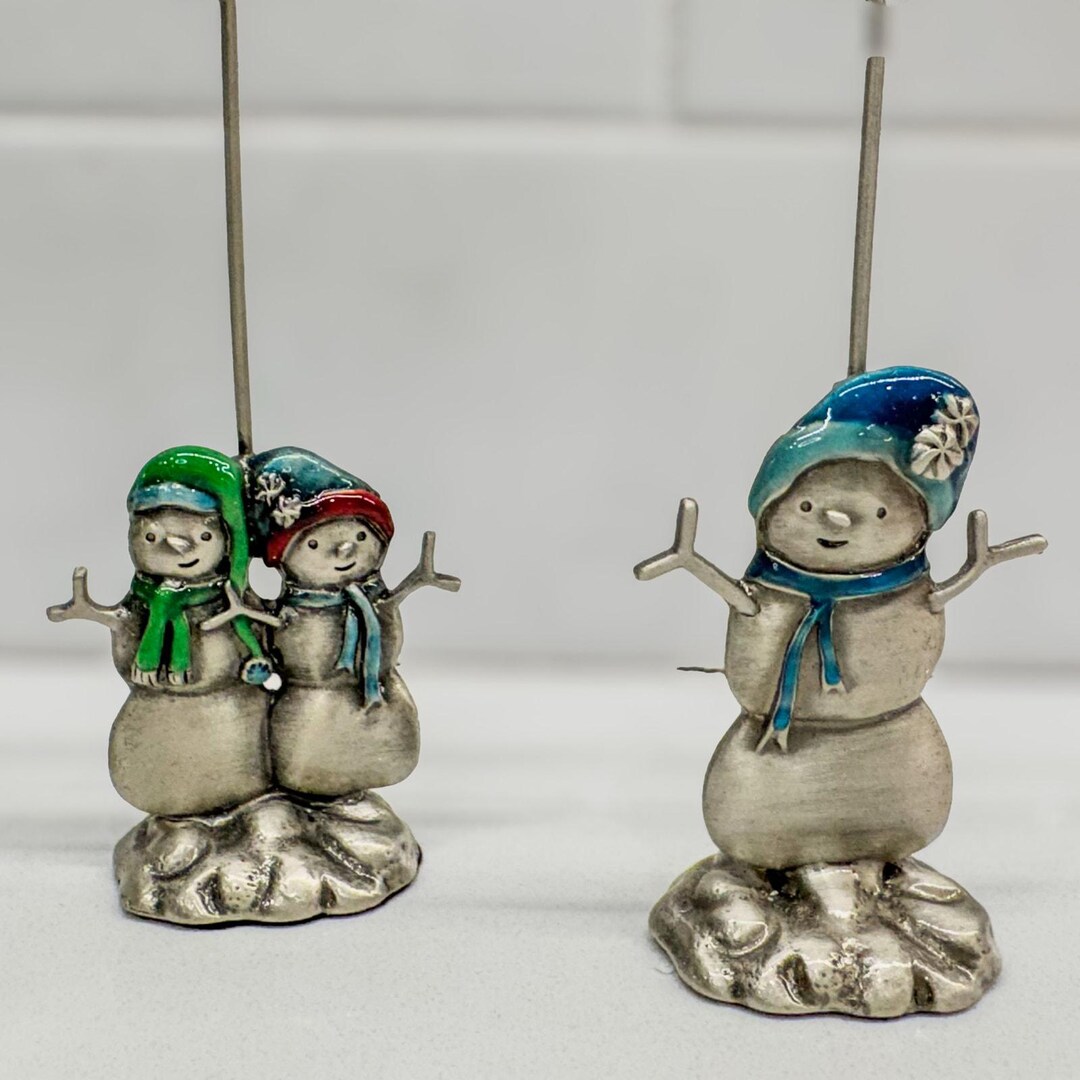 St. Nicholas Square, Snowman Photo Holders, Set of 3 - Etsy