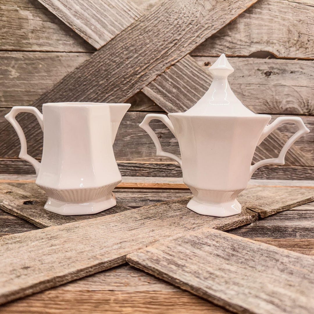 1970’s Independence White Ironstone Creamer Pitcher & Covered Sugar ...
