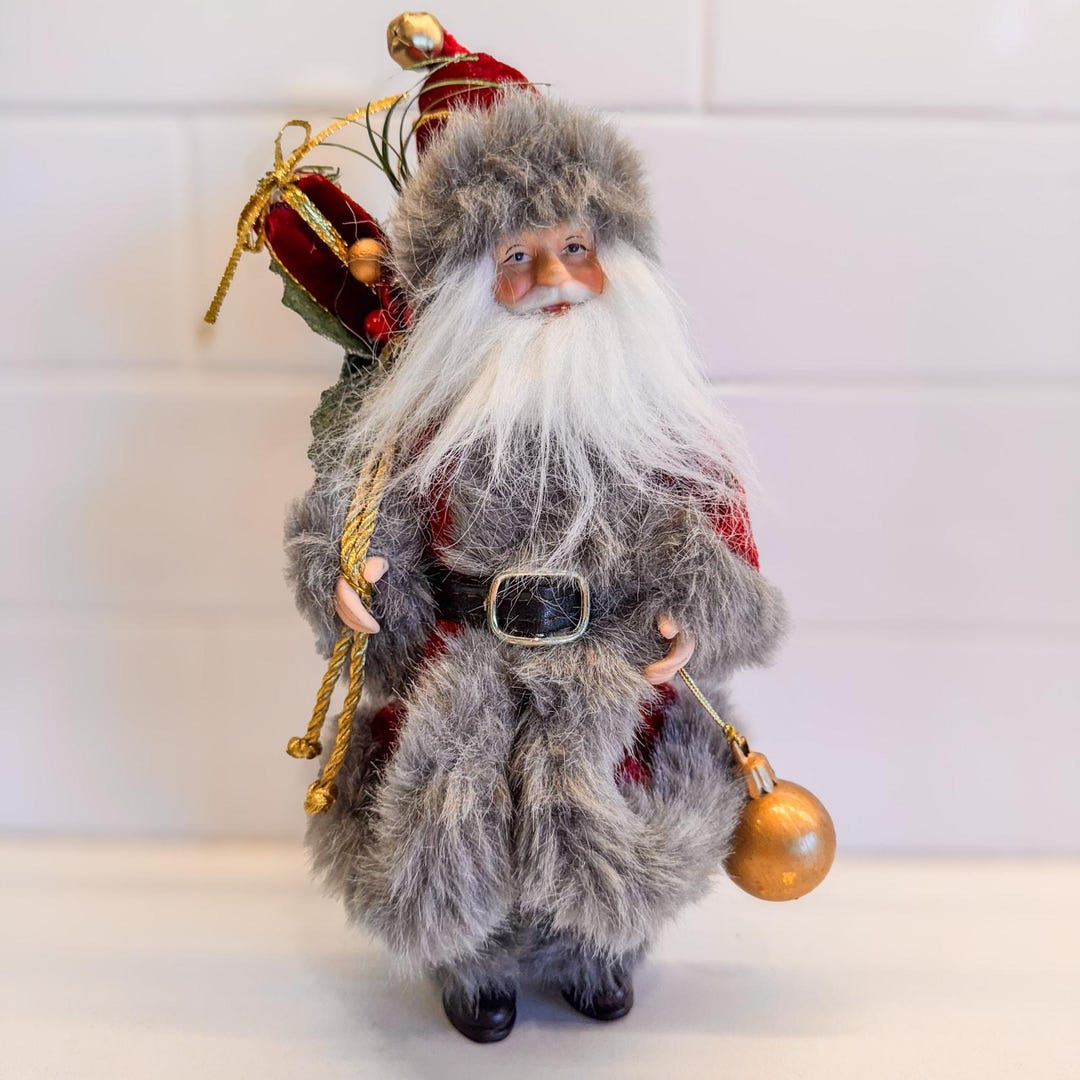 Adorable Vintage Rustic Mountain Man Santa Claus Ornament/tabletop ...
