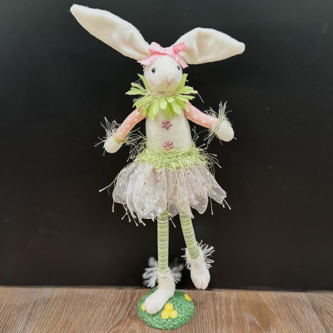 Cutest Dancing Easter Bunny on One Foot, Bendable Arms and Ears, 14" - Etsy