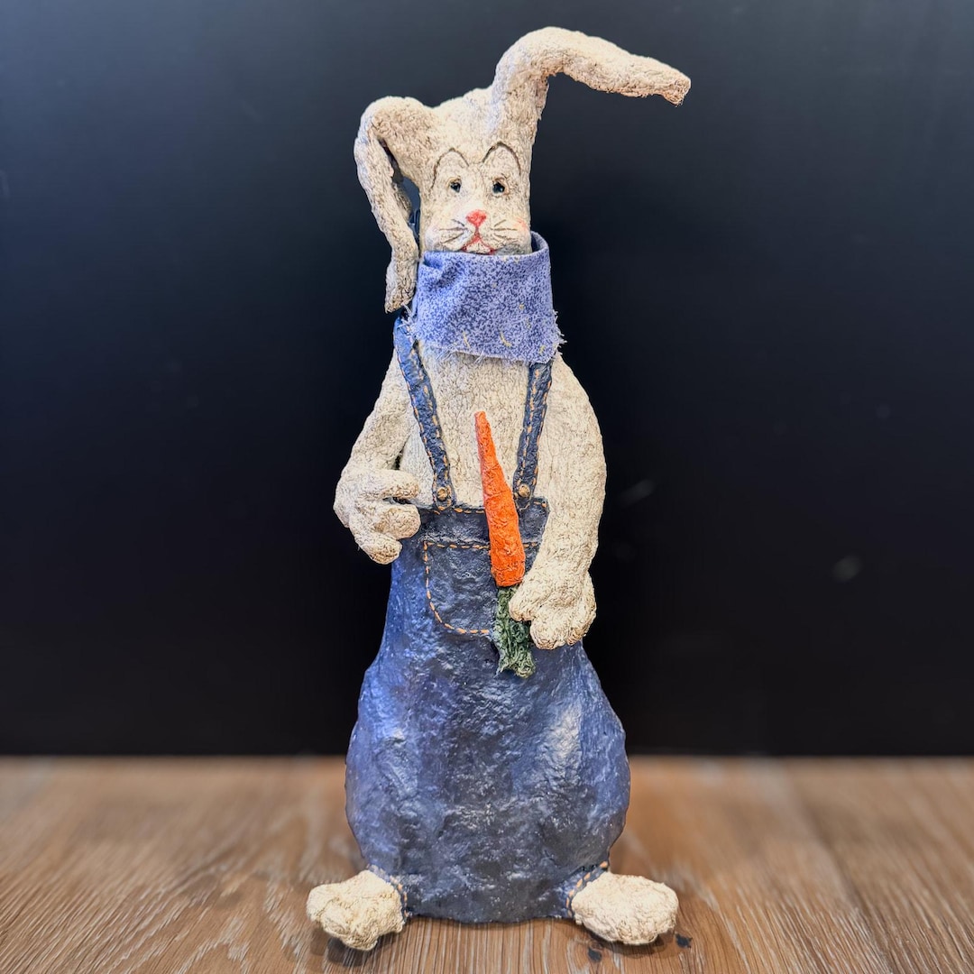 Vintage Anthropomorphic Country Cutie Bunny in Overalls and Neckerchief ...
