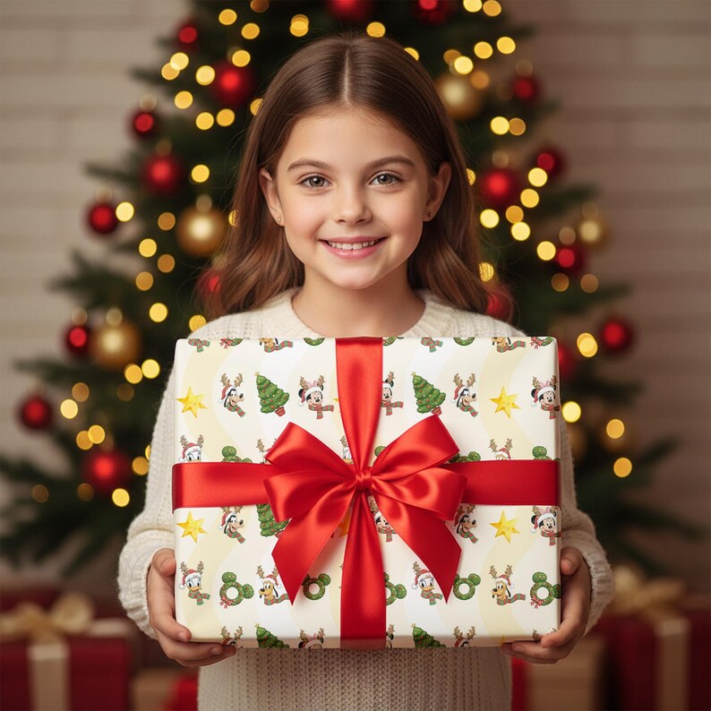 Mickey and Friends Wrapping Paper, Christmas Gift Wrapping Paper 2025 ...