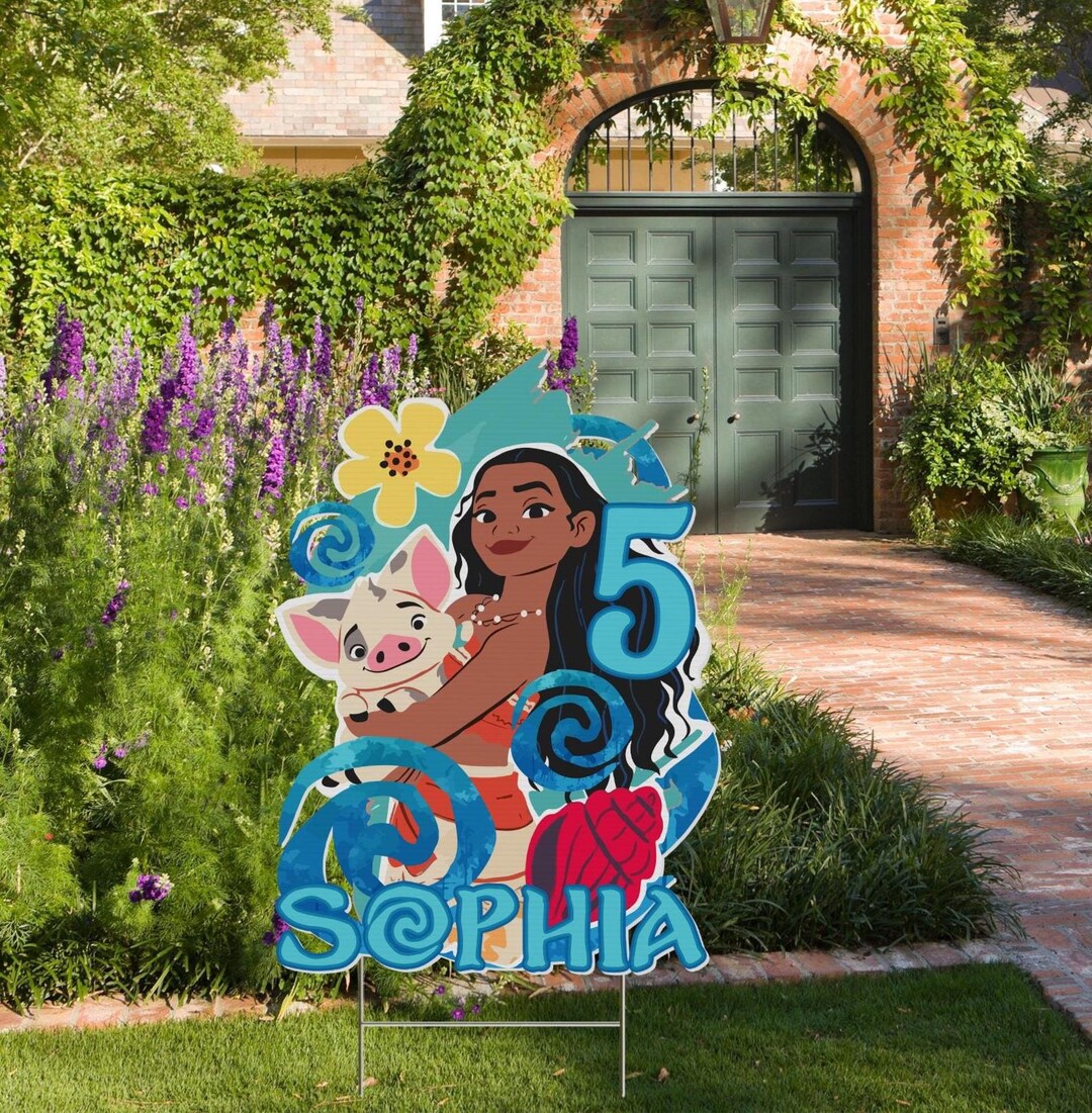 Moana Birthday Party Yard Sig Cutouts, Moana Cutout Decor for Lawn ...