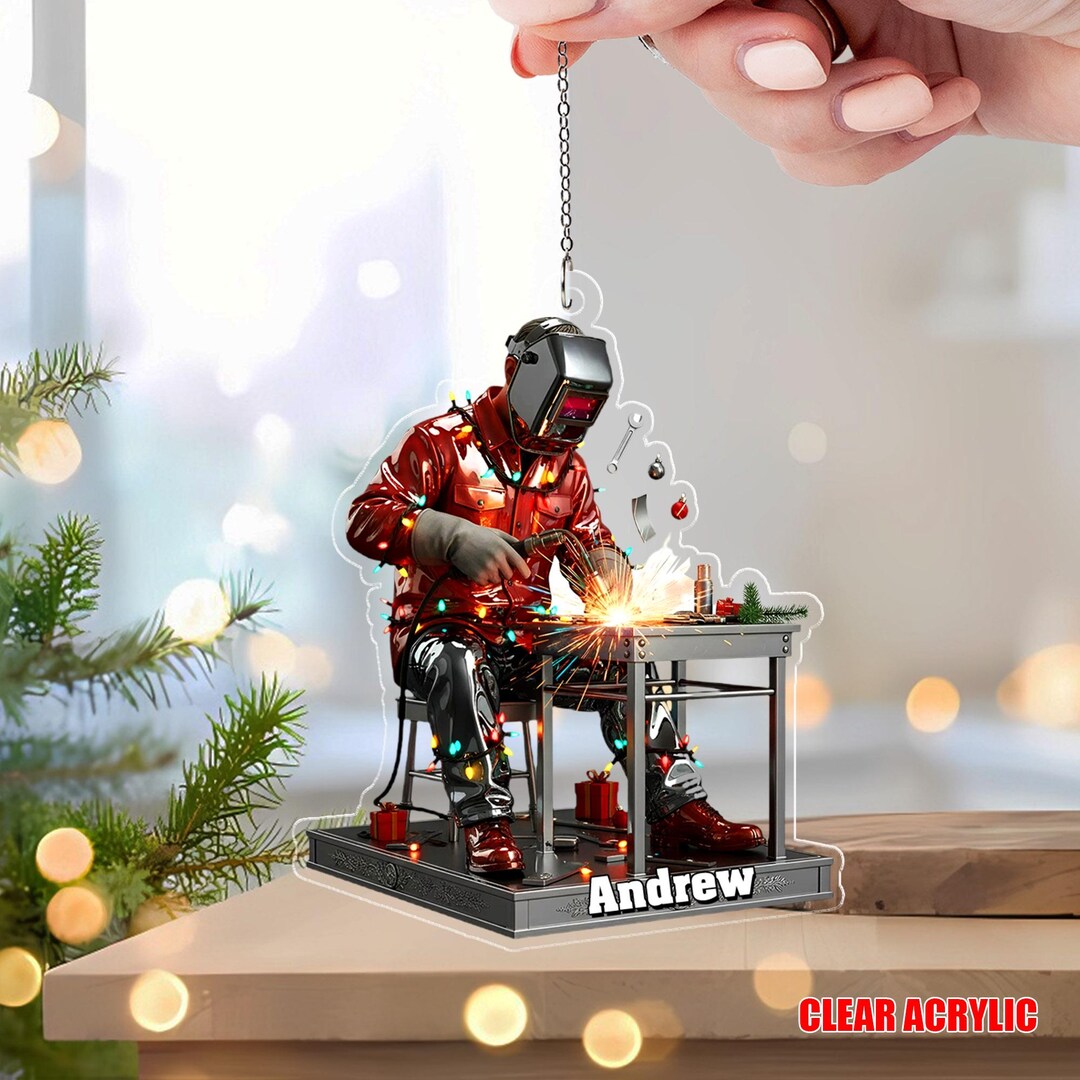 Custom Welder Ornament, Custom Welding Christmas With Name,metalworker ...
