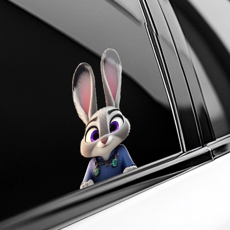 Zootopia Peeker Sticker, Judy Hopps Nick Wilde Car Decal, Peekaboo ...